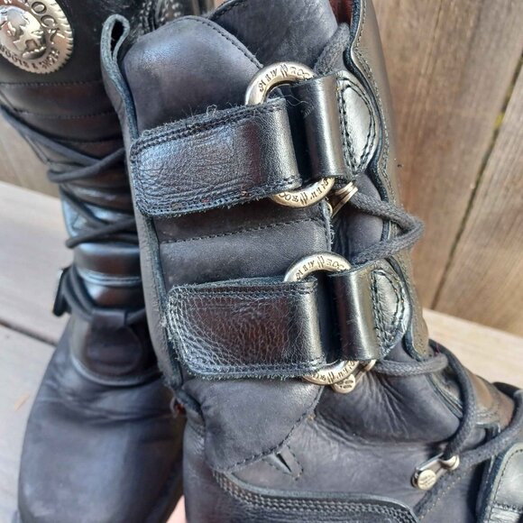 New Rock | Shoes | Rare Vintage New Rock Reactor Black Leather Chunky ...